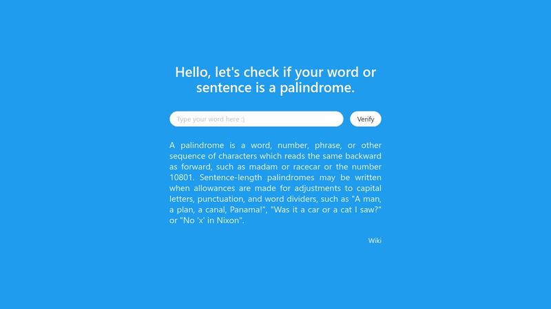 Bulma + js to check palindromes