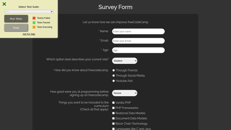 Simple Survey Form
