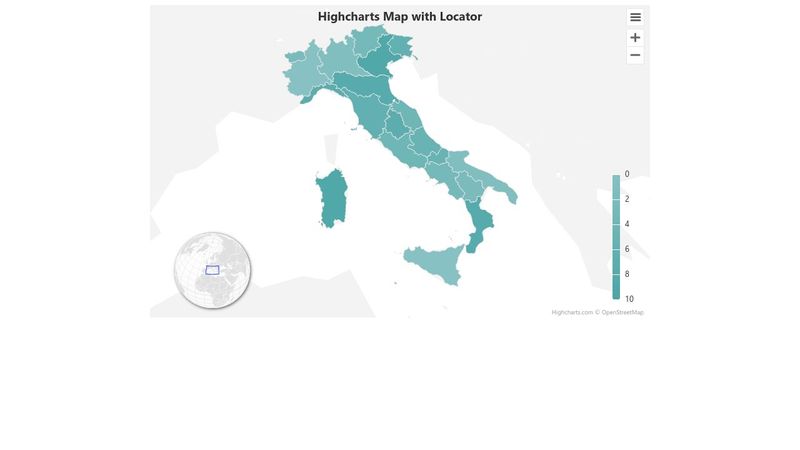 Highcharts Map with Locator