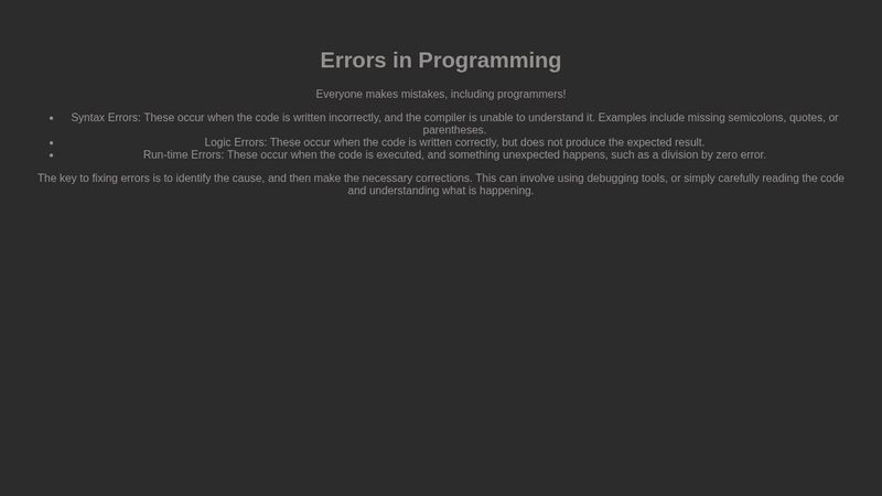 Challenge Fix syntax errors