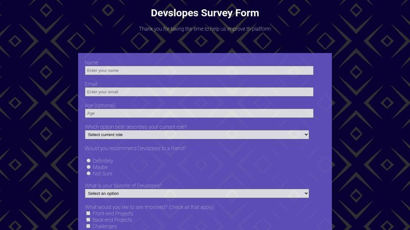 CSS Survey Form