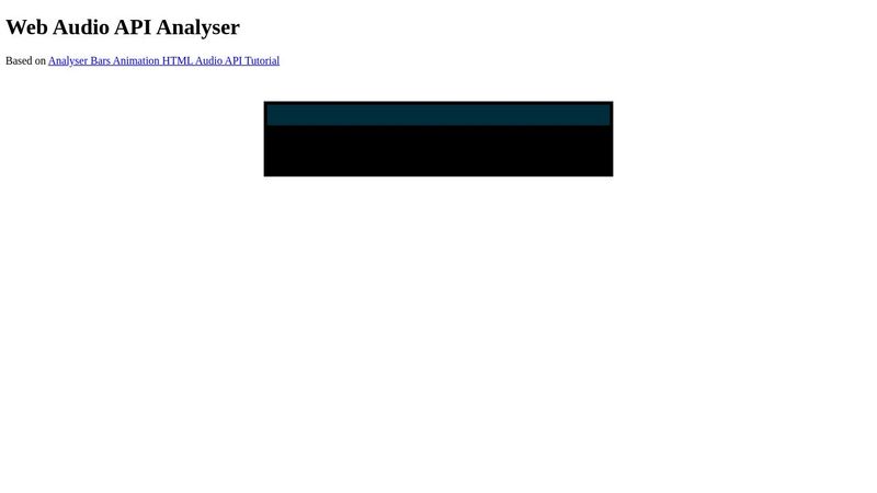 Web Audio API Analyser