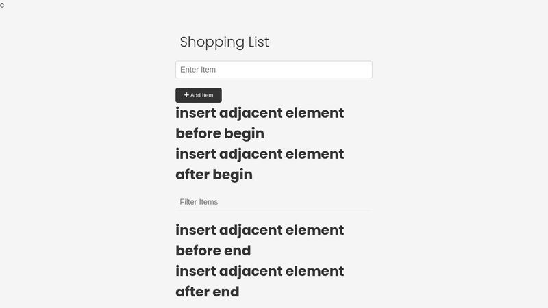 insertAdjacent element