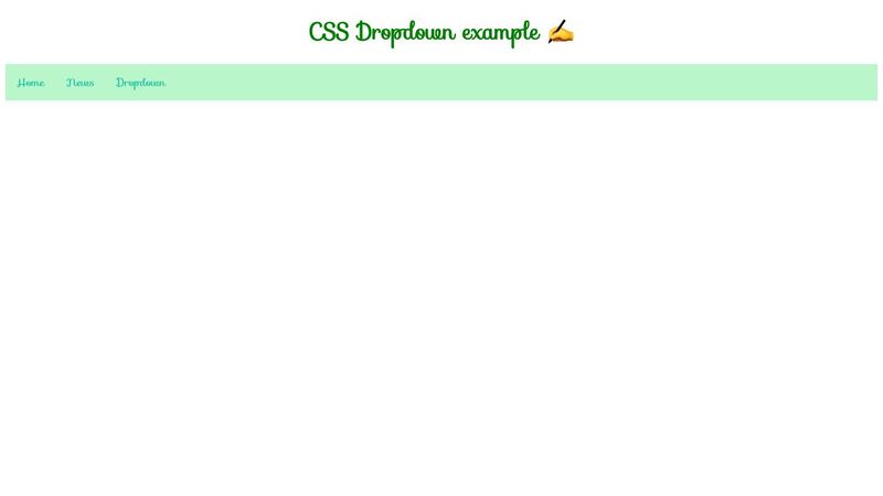 CSS Dropdown example