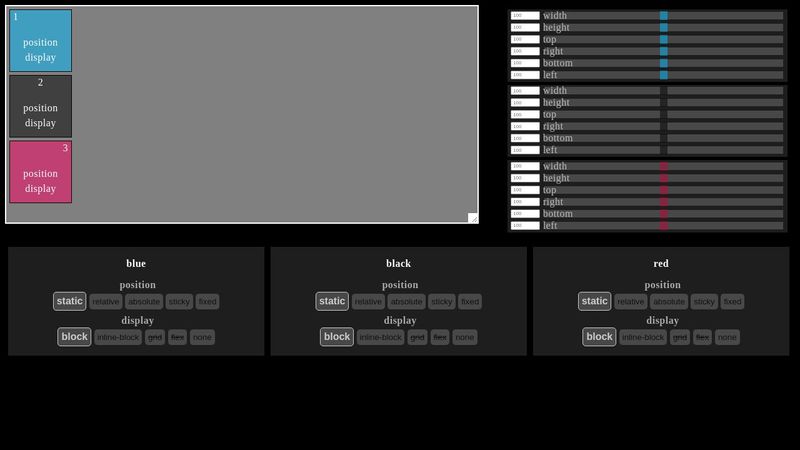 Position/Display Sandbox