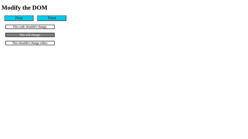 Modify the DOM (JavaScript Events)