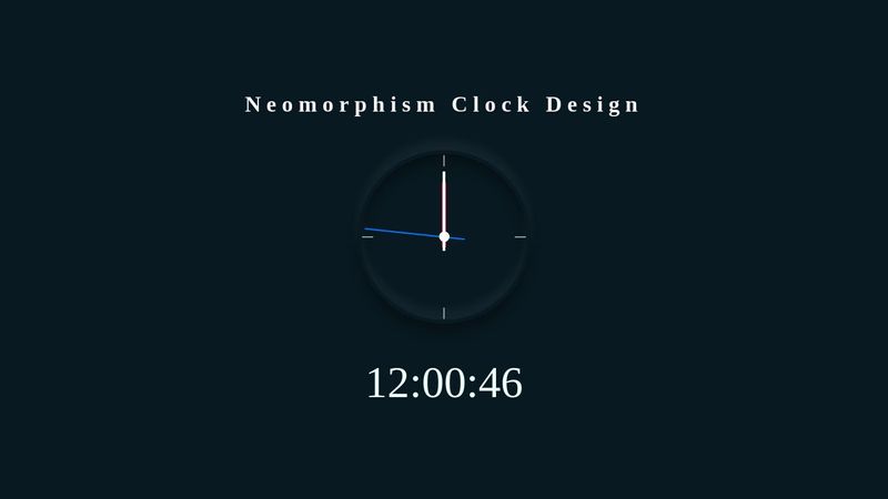 Neomorphism Clock Design