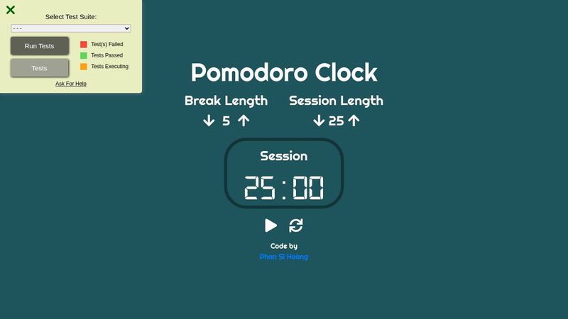 Front End Libraries Projects - Build a Pomodoro Clock