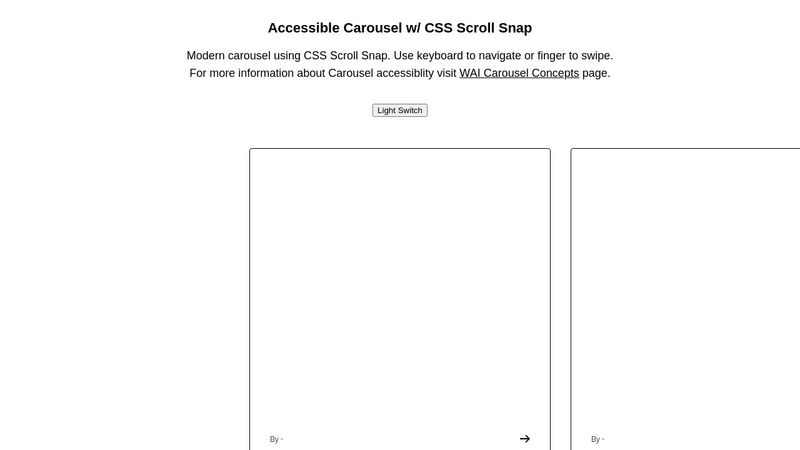 Accessible Carousel w/ CSS Scroll Snap (WAI & ARIA)