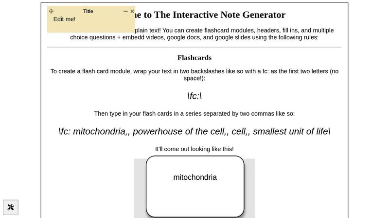 Interactive Notes