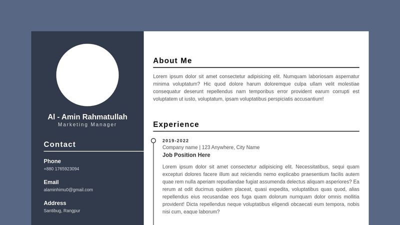 Full Responsive Resume Cv Using Html And Css