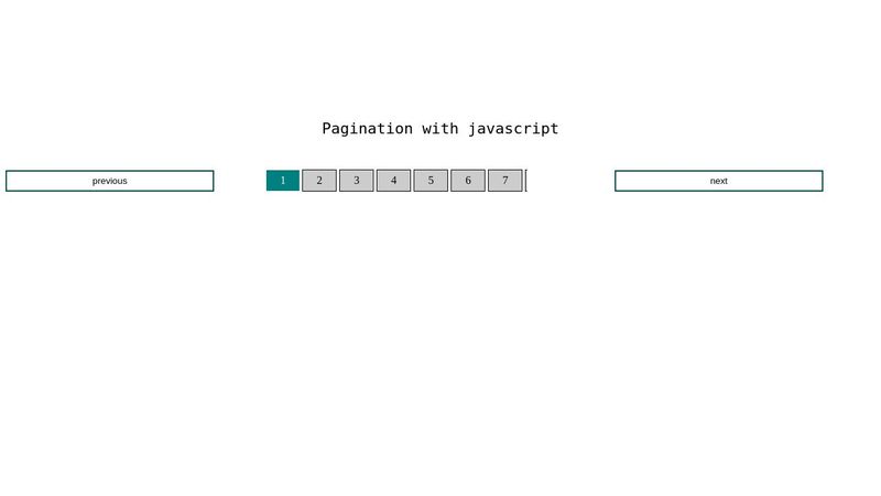 JavaScript Pagination