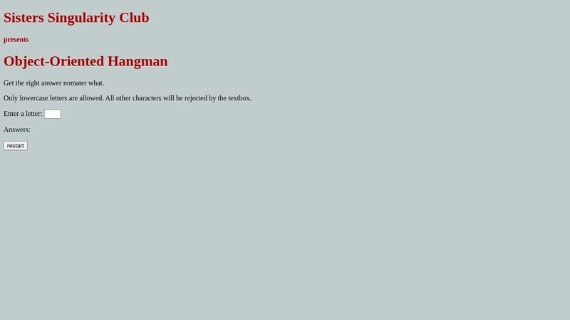 Hangman #2 Object-Oriented