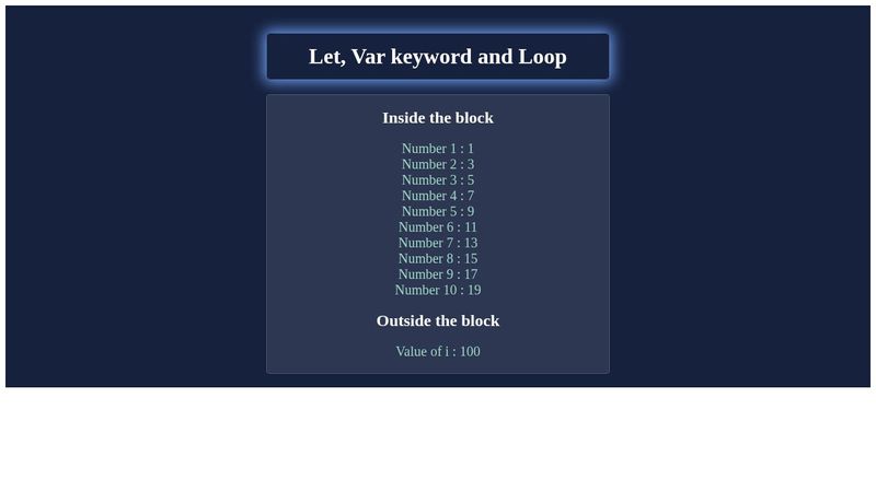 Js let and var