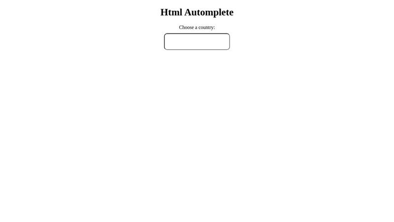 Autocomplete using html