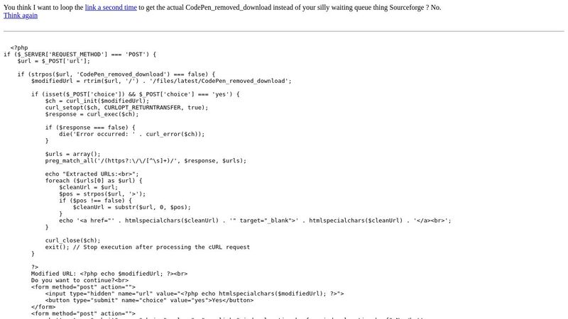 (PHP) Terribad Sourceforge Link resolver