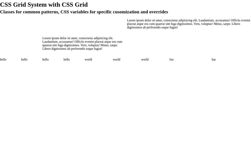 CSS Grid System in CSS Grid