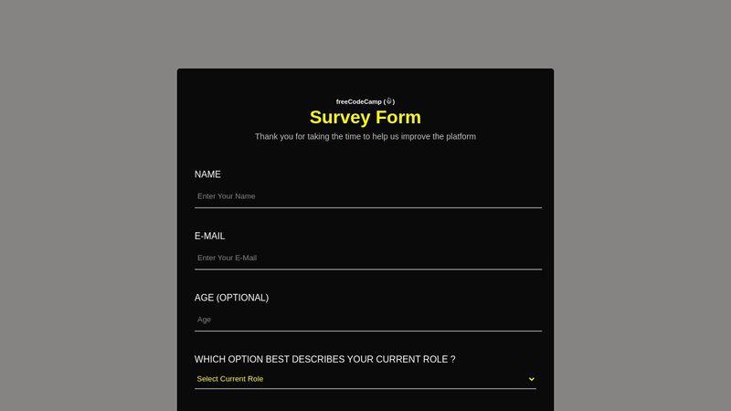 Interactive Survey Form