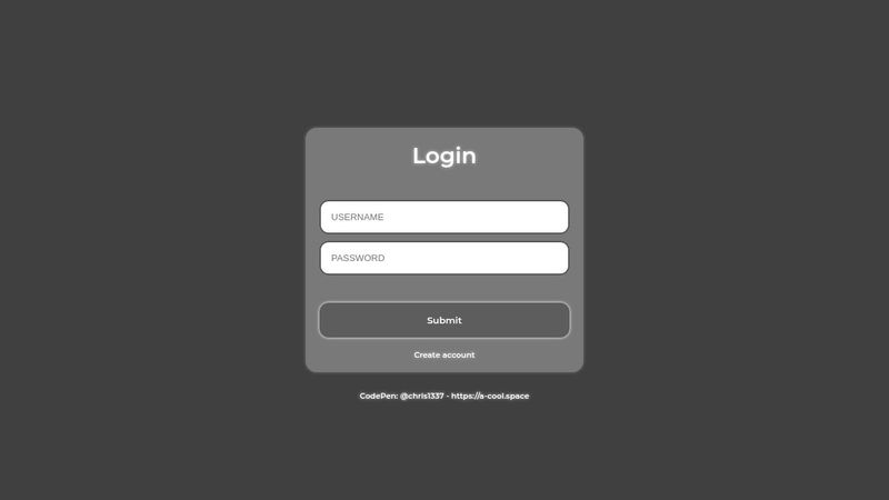 Glow Login Card Form