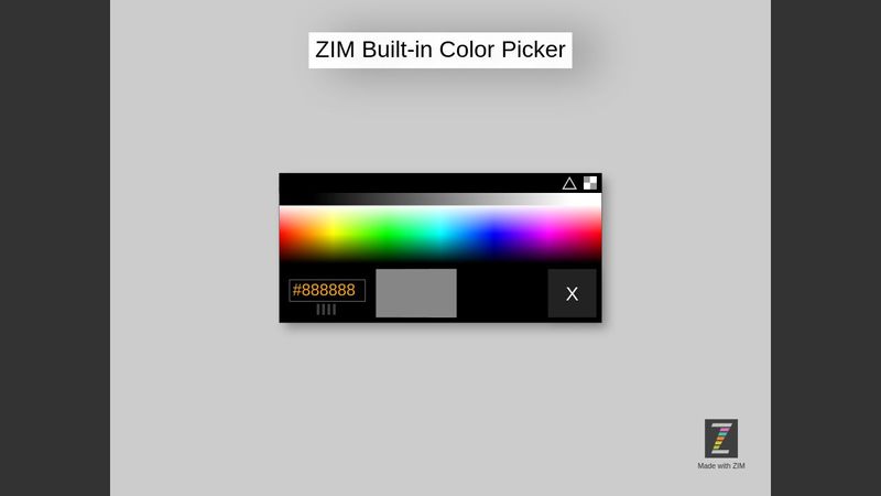 ZIM ColorPicker - easy and customizable! For the CodePen Challenge