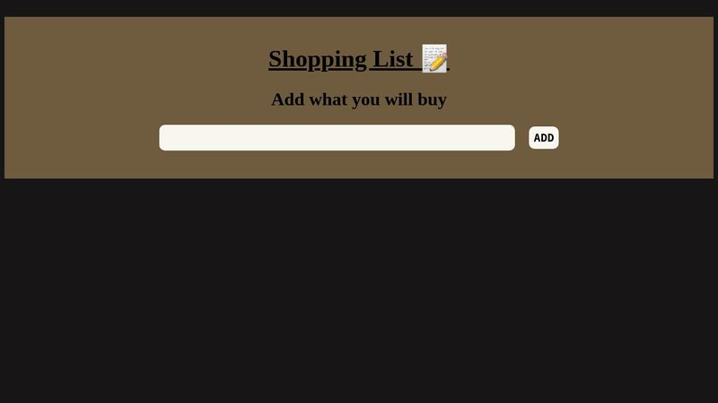 Javascript Shopping list