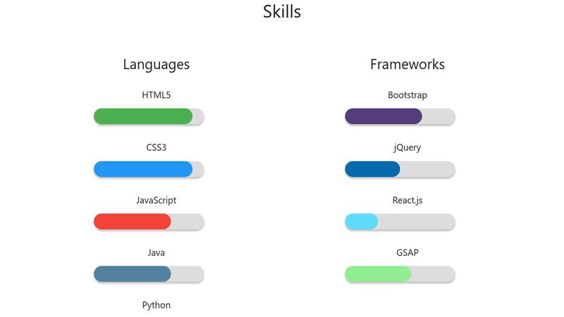 Animated CSS Skills Bar