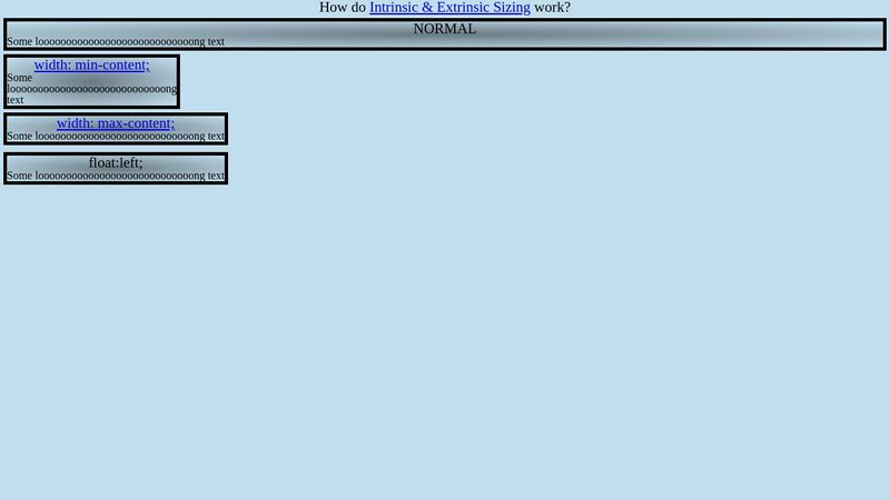 Intrinsic & Extrinsic Sizing