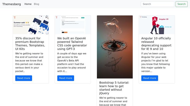 Bootstrap 5 Blog Homepage with Carousel