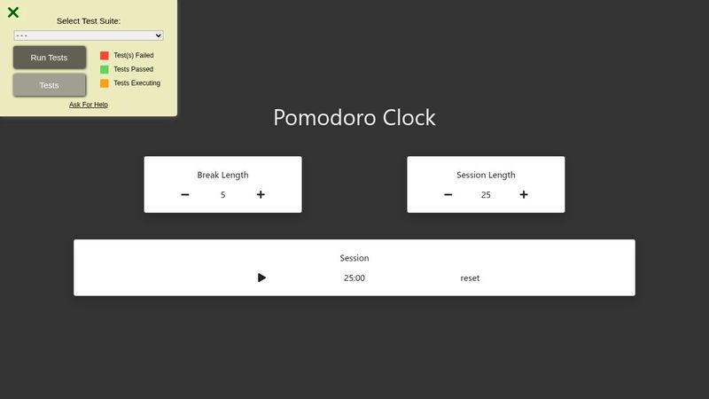 Front End Libraries Projects - Build a Pomodoro Clock