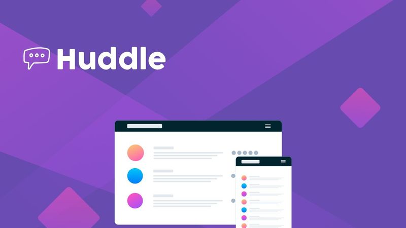 Huddle landing page with a single introductory section