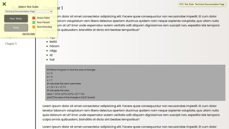 codepen technical page