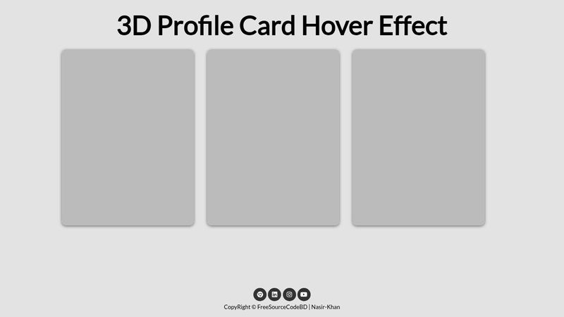3D Profile Card Hover Effect
