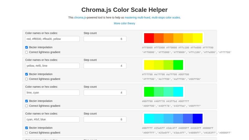 Chroma.js Color Scale Helper