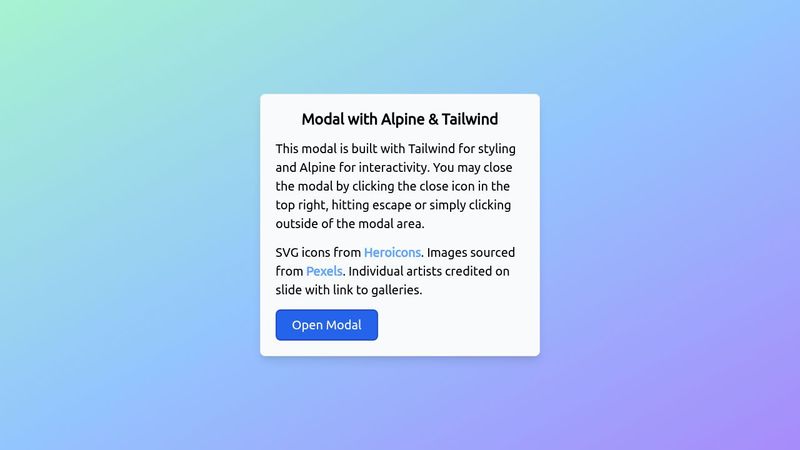 Tailwind and Alpine Modal
