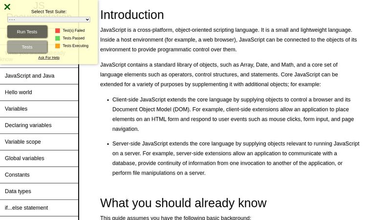 Javascript Technical Document