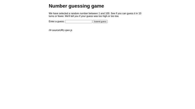 Guess Number Game (JavaScript)