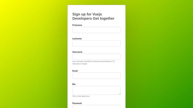 Vue Formulate - Registration Form