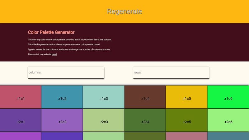 Typescript Color Palette Generator