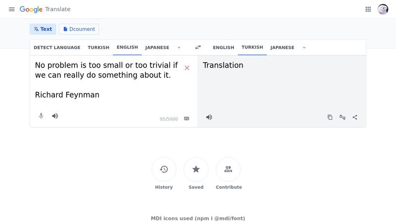 Google Translate Clone Template with TailwindCss and alpine.js