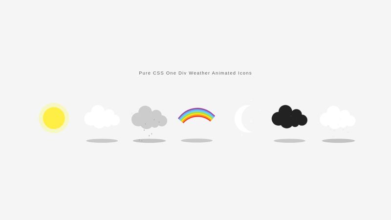 Pure CSS One Div Weather Animated Icons