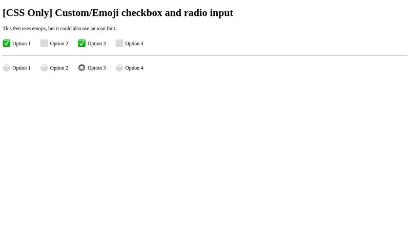 [CSS Only] Custom checkbox and radio inputs
