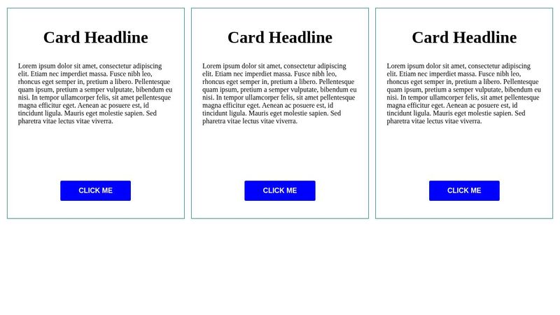 Equal Height Columns with Vertically Aligned Buttons CSS Flexbox