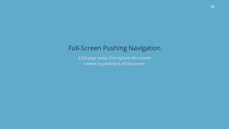 CodyHouse Full screen nav