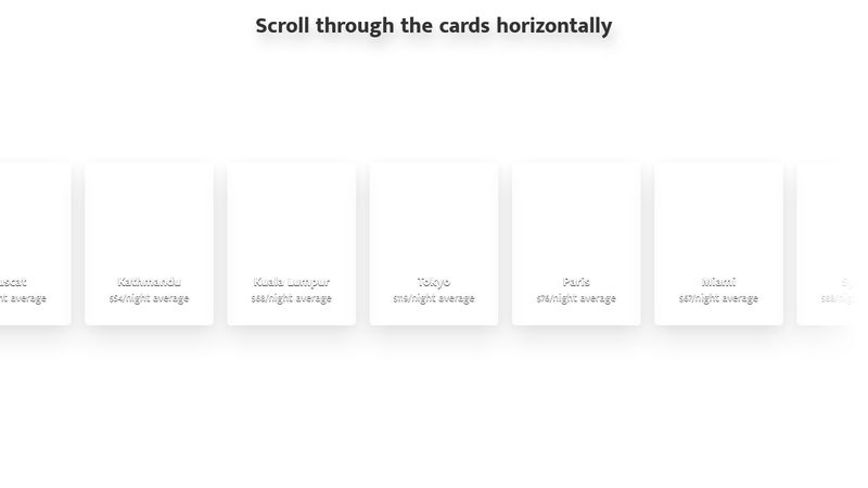 Horizontal scrolling cards