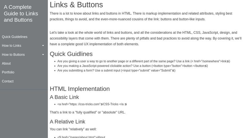 Guide to Links & Buttons