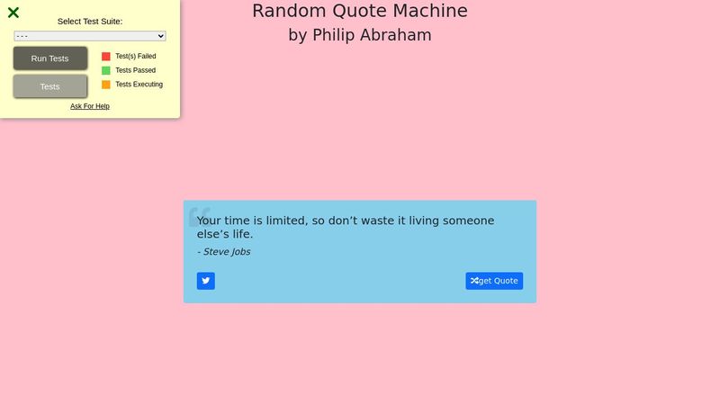 Random Quote Machine(freeCodeCamp-Philip)