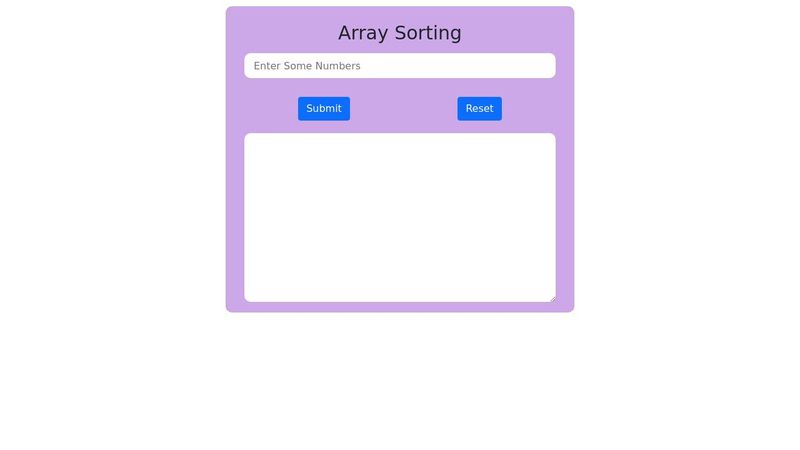 Array Sorting