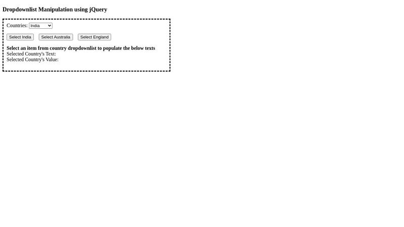 Dropdownlist Manipulation using jQuery