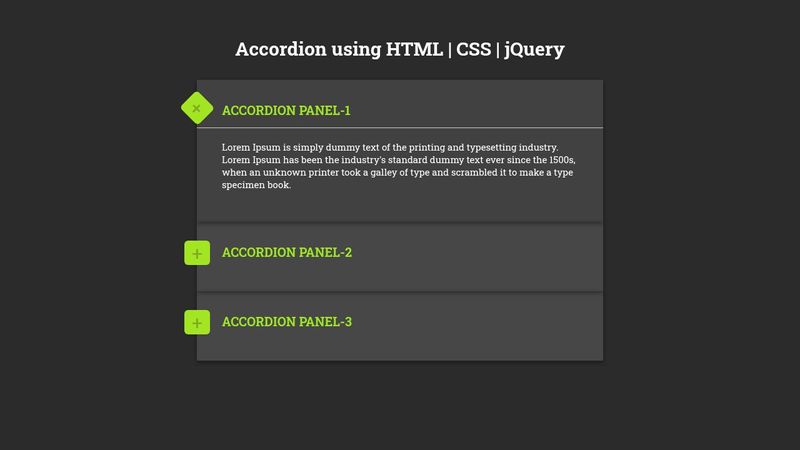 Accordions Using Html Css And Jquery 1532