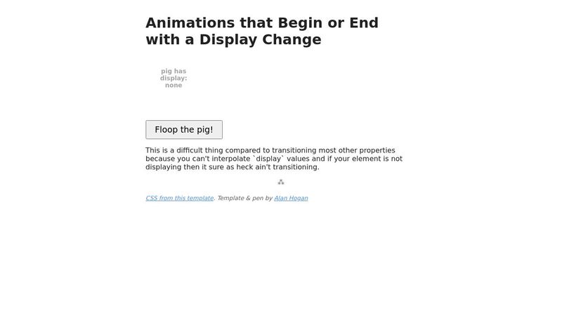 CSS Transitions & Animations with `display: none;`